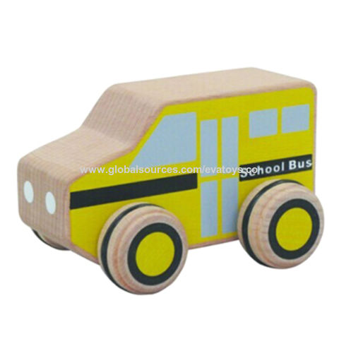 Small wooden toy school bus for kids, unit measures 12*8.6*7.2cm, Small ...