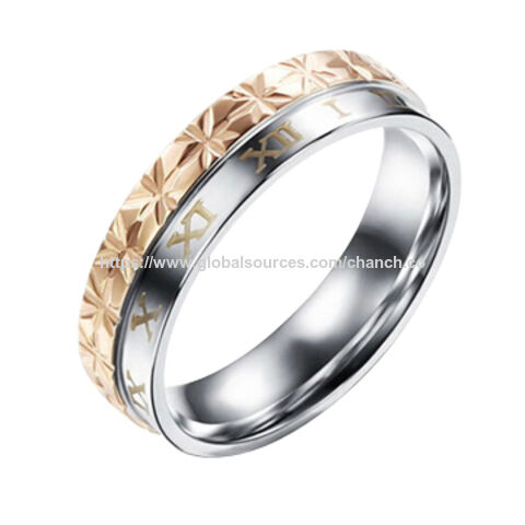 Buy Wholesale China Fashion Stainless Steel Rings With Debossed Pattern ...