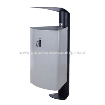Buy Wholesale China Powder Coated Steel Outdoor Trash Cans & Powder ...