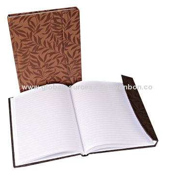 China PU material, hard cover notebook, A5 size, beautiful embossing ...