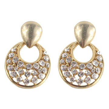 Buy Wholesale China Metal Stud Earring, With Alloy And Rhinestones, Fashion In Korea, Accept Oem ...