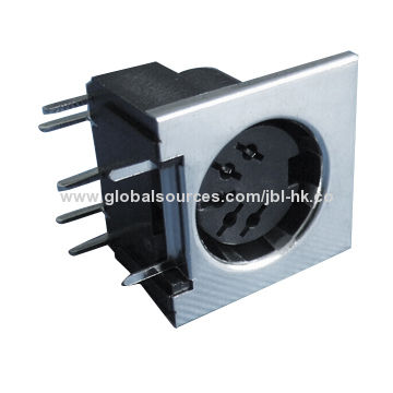 Mini DIN Socket Connector,shielded in PCB Type with 5 pins, Mini DIN ...