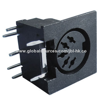 China Mini DIN socket connector, unshielded in PCB Type with 5 pins on ...