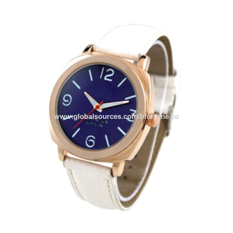 Unique Blue Dial Analog Watch With Quartz Movement And Leather Strap $3 ...