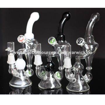 New Style Water Glass Bongs Recycler Glass Vapor Rig Water Pipe Water ...