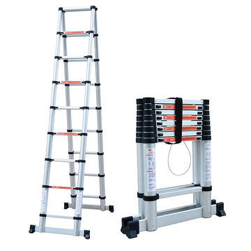 A Type Telescopic Ladder 2.6m+2.6m Self-support With Double-sided ...
