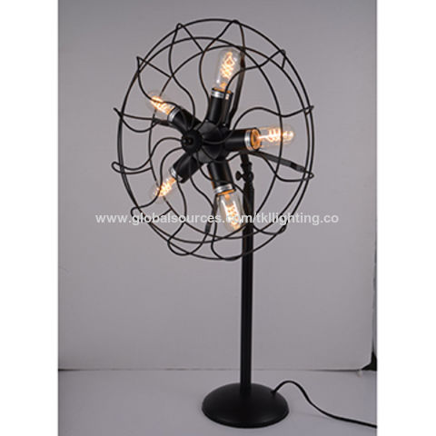 Buy Wholesale China Vintage Rh Loft Fan-shaped Table Lamp With 5-lights ...