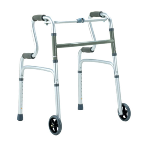 China Aluminum One Button Step-up Walker with 5-inch Wheel on Global ...