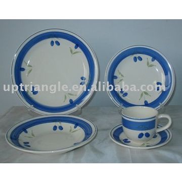 20pcs Stoneware Hand Painted Dinnerware Sets- Handpainted Dinner Set ...