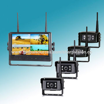 Monitoring system for farm vehicle with Dual screen / Quad view screen ...