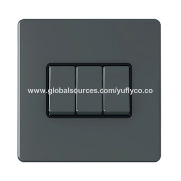 Buy Wholesale China UK standard, 3 gang 2 way Black nickel wall light ...