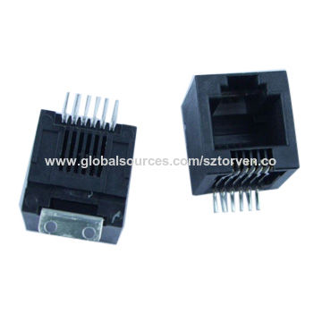 RJ11 Connector-PHONE JACK 6P6C 1X1 port SMD TOP ENTRY TYPE non shielded ...