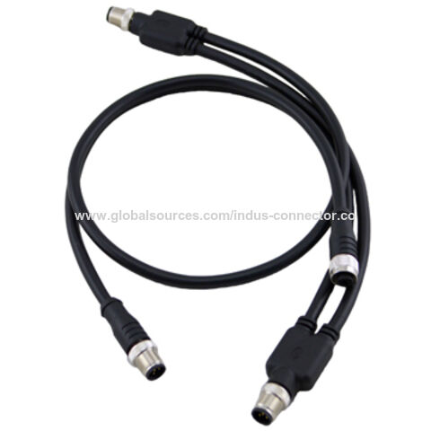 ChinaIP67 waterproof M12 Y splitter cable, A, B, C, D, S, T, X codes ...