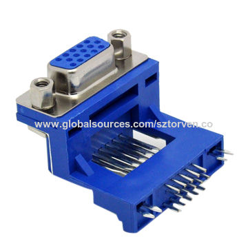 D-SUB connector Female 9pos Right angle with rivet stamped pin blue, D ...