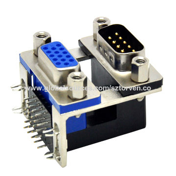 Buy Wholesale China D-sub Connector Male 9p,female 9pos With Rivet Stamped Pin Black Mixed Blue ...