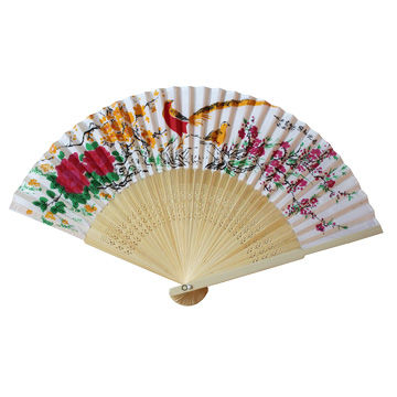 Buy Wholesale China Hand Fan With Print, Made Of Silk And Bamboo ...