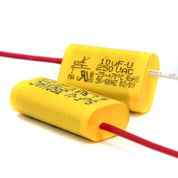 Tape wrapped capacitor with PVC insulation wires used for motor ...