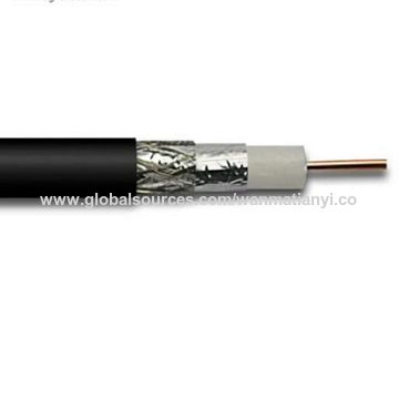 RG6 tri messenger coaxial cables, CCS/Cu, FPE, bonded Al, 70% coverage ...