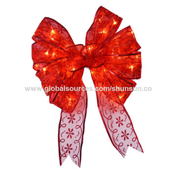 Buy Wholesale China 4" Led Ribbon Bow In Polyester Organza Materials ...