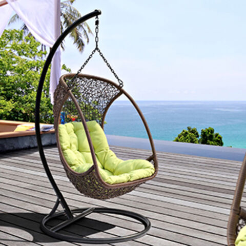 Buy Wholesale China Pe Rattan Wicker Hanging Swing Chair With Cushion ...