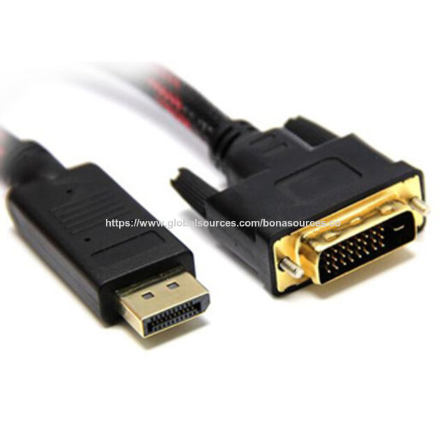 6ft Displayport 20pin male to DVI 24+1Pin male adapter cable with nylon ...