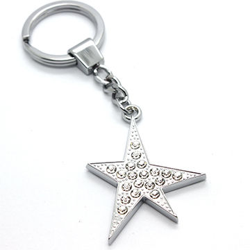 Buy Wholesale China Custom Metal Rhinestone Star Shape Keychains ...