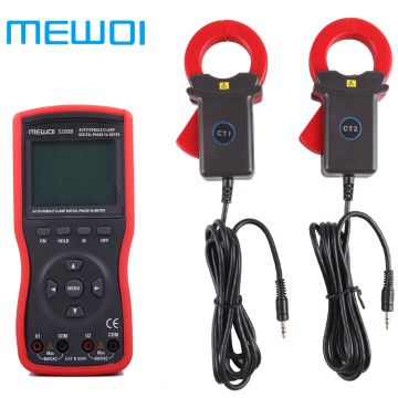 Mewoi5200b Intelligent Double Clamp Digital Phase Volt-ampere Meter ...