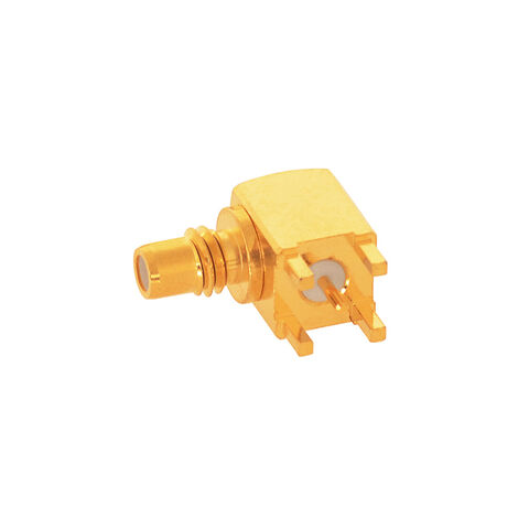 RF Connector, 90° SMC female PCB mount gold-plated, RoHS Directive ...