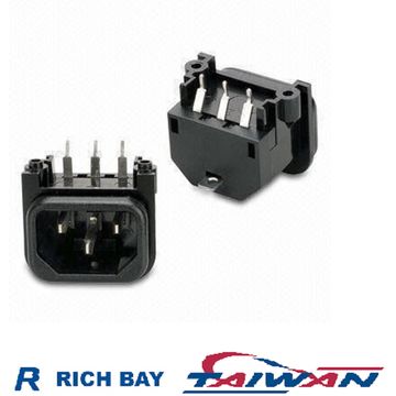 IEC C14 Inlet Connector with 15/10A Rating and 2,000V AC/One Minute ...