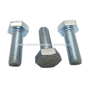 Blue zinc carbon steel hex bolts, OEM and ODM orders are welcome, Bolts ...