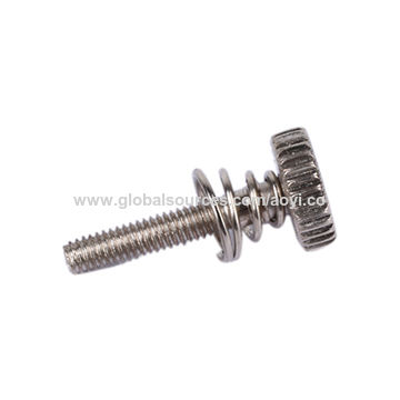 Stainless steel knurled head machine screw with coil spring, Chinese ...