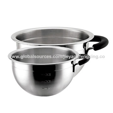 Stainless Steel Mixing Bowls with Silicone Handle, 1.5QT/3QT/6QT ...