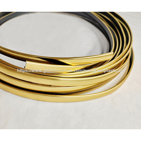 Plastic Stripes Golden Strip Extrusion Profile Electroplated Decorative ...