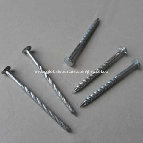 China Galvanized screw shank nail, unhardened diamond point on Global ...