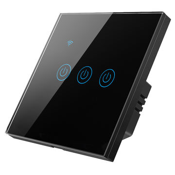China Wifi Touch Switch EU standard 3 Gang Glass Panel Smart Wall Light ...