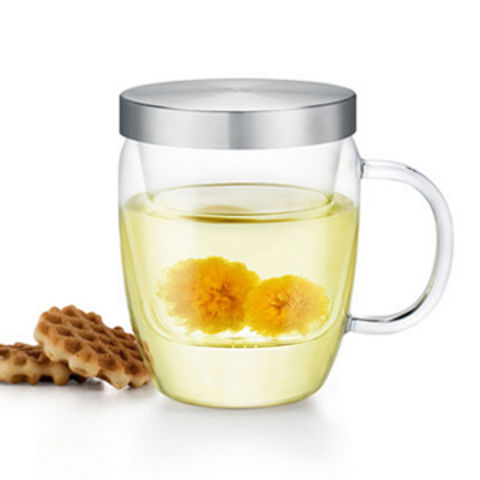 Buy Wholesale China Elegant Glass Tea Mug With Glass Strainer And Glass ...