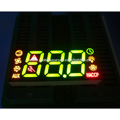 China Triple digit super bright green/yellow/red 7 segment LED display ...