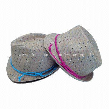 Buy Wholesale China Diagonal Color Stripe Trilby Paper Fedora With ...
