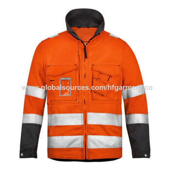 Reflective safety work uniform, industrial, working, standing collar ...