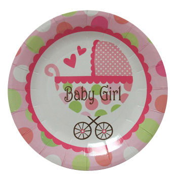 Buy Wholesale China Disposable Paper Plate, Pink Baby Girl & Disposable ...