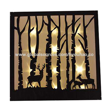 Buy Wholesale China Led Deer Board Lamp Night Light 3d Illusion Wood ...