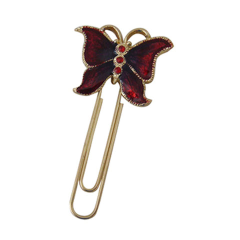 China Jeweled Golden Paper Clip with Butterfly on Global Sources ...