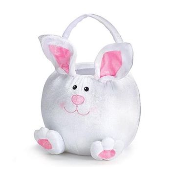 Buy Wholesale China White Bunny Rabbit Easter Basket Bucket Plush ...