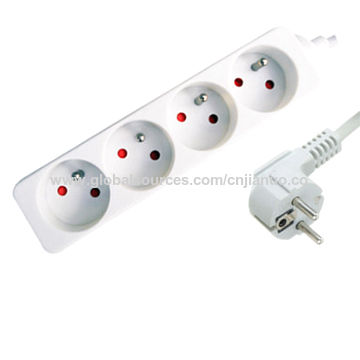 China Type E - French 4 Gang Power Strip 1.5m Cable, 16A on Global ...