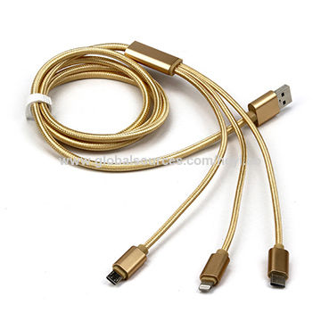 Buy Wholesale China 3-in-1 Usb Cable Data Charge 5v 2.1a ,multifunction ...
