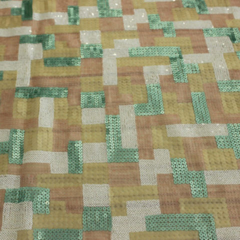 Buy Wholesale China Square Sequin Embroidered Fabric & Square Sequin ...