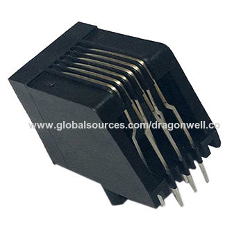 Rj45 Jack, 1 Port, Pbt, Black, Gold-plated, Rohs Directive-compliant ...