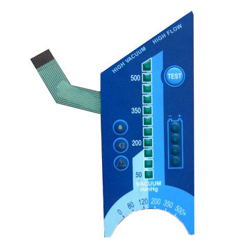 LED light PCB membrane keyboard switch with metal domes and connectors ...