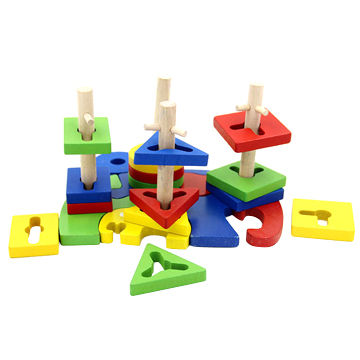 Wooden Manipulative, Block Play, Preschool Shape Geometric Board Block ...
