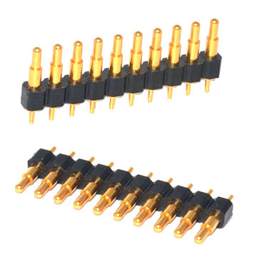 2.54mm pitch 10-pin through hole spring loaded pogo connectors, Hole ...